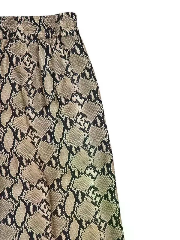 PAULA Snakeskin-printed Twill Trousers
