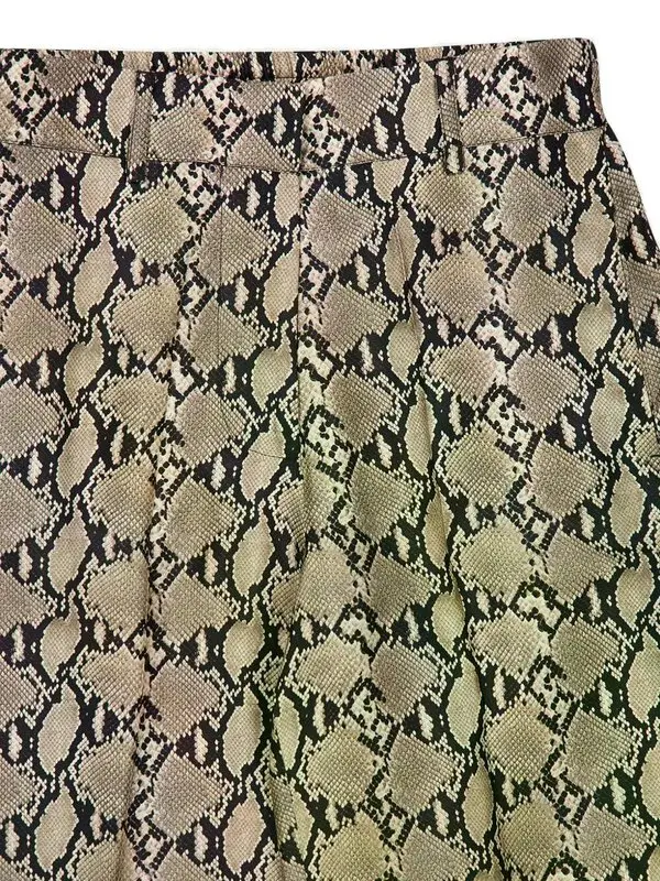 PAULA Snakeskin-printed Twill Trousers