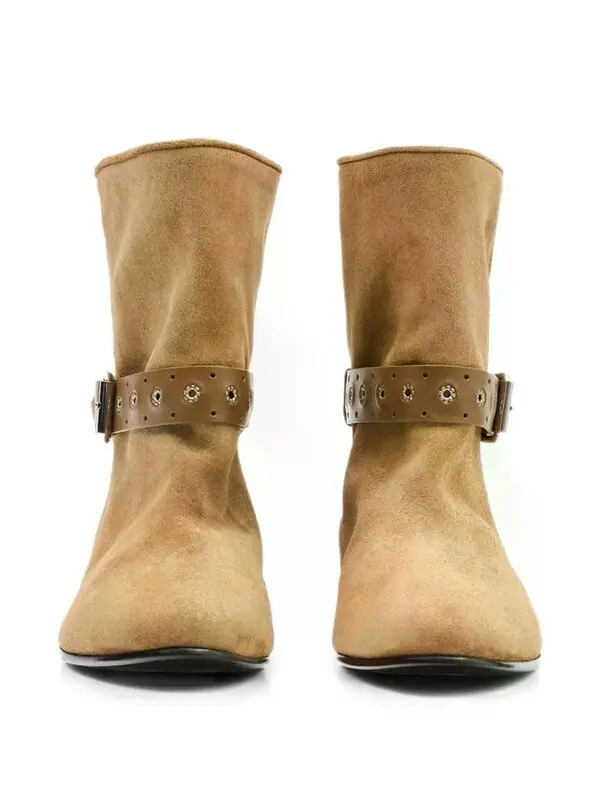 Isabel Marant Étoile Reena Buckled Suede Ankle Boots
