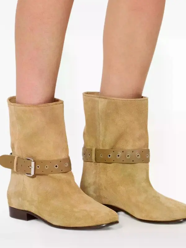 Isabel Marant Étoile Reena Buckled Suede Ankle Boots