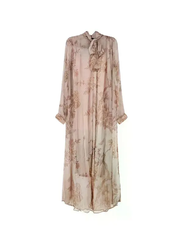 MES DEMOISELLES Floral Print Pussy-bow Maxi Dress - Pink