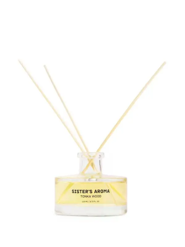 SISTER’S AROMA Tonka Wood Glass Reed Diffuser - Yellow