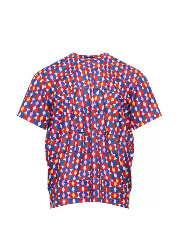 Comme Des Garçons Geometric-print Mesh T-shirt