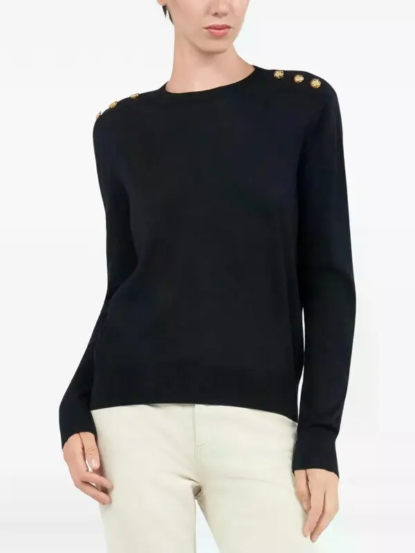 Roberto Cavalli Gold Button-detail Sweater