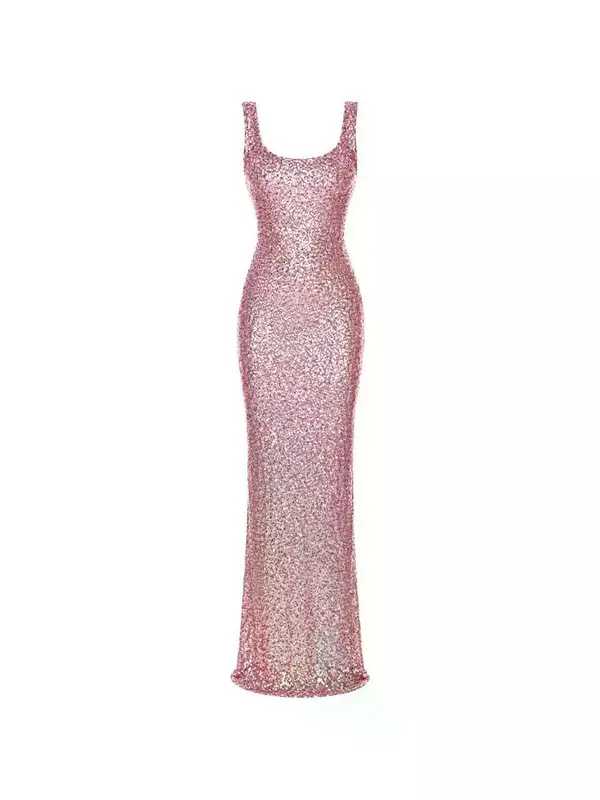ROSERRY Sequin-embellished Scoop-neck Dress - Pink