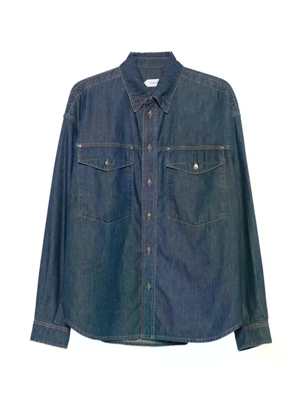 Versace Logo-embroidered Shirt - Blue