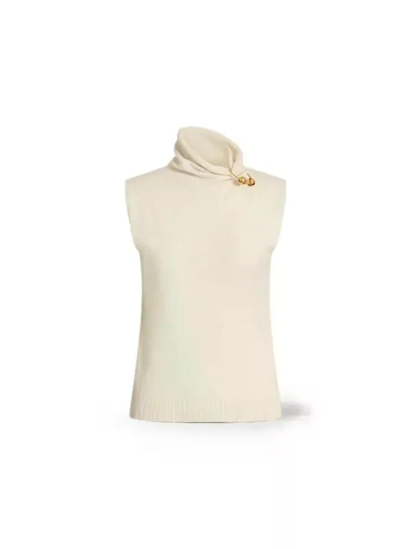 Alberta Ferretti Safety-pin Roll-neck Tank-top - Neutrals