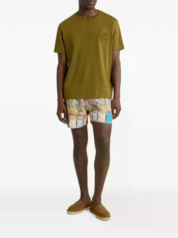 Etro Cotton Jersey T-shirt With Raised Pegaso Logo