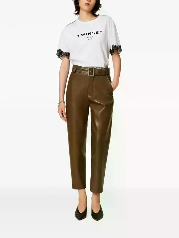 TWINSET Faux-leather Trousers With Belt
