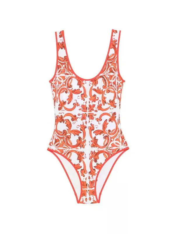 Dolce & Gabbana Maiolica Scoop-neck Swimsuit