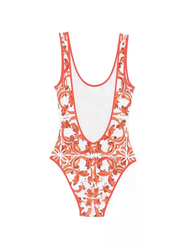 Dolce & Gabbana Maiolica Scoop-neck Swimsuit