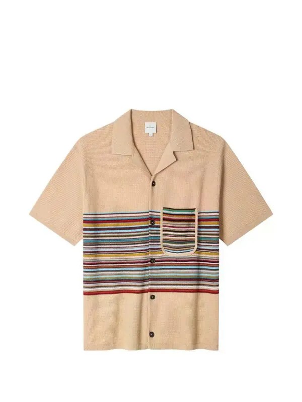 Paul Smith Beige Organic Cotton Signature Stripe Knitted Shirt - Neutrals