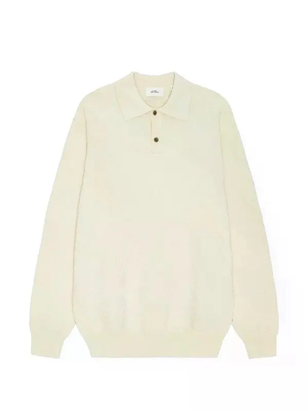LES DEUX Textured-knit Polo Shirt