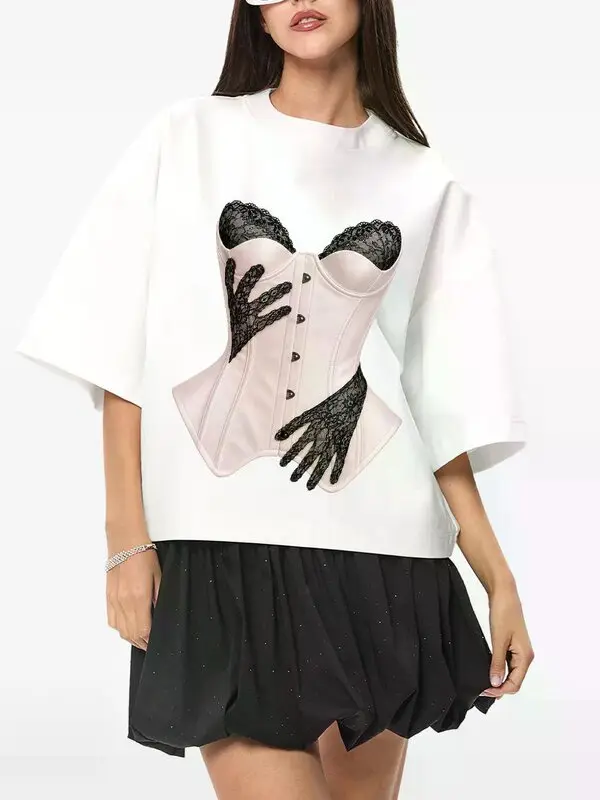 HAMZA Lace-print T-shirt