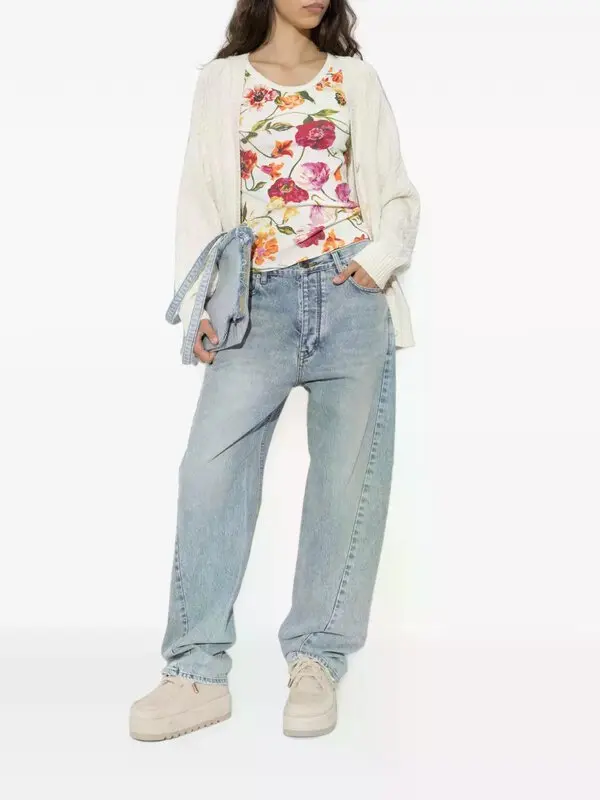 Kenzo Wildflower Floral-motif Ribbed Top - White