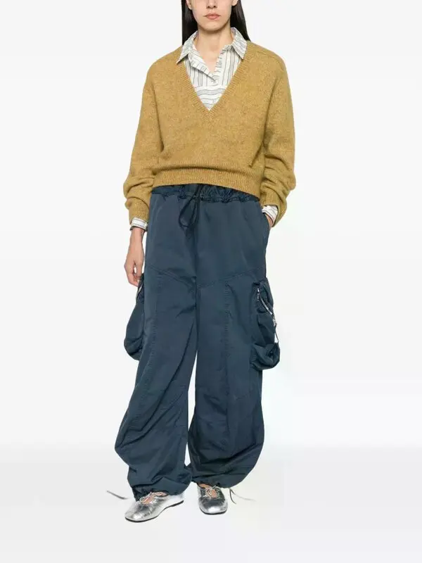 GANNI V-neck Knit Sweater - Yellow