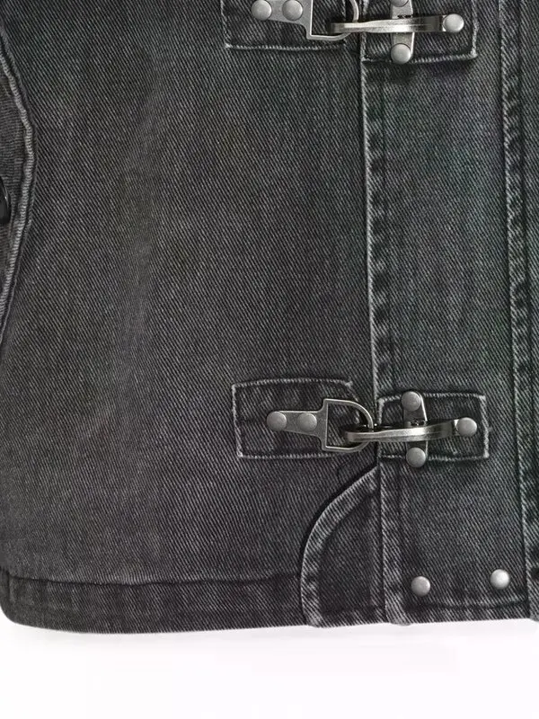FOUND Lobster-clasp Epaulette Denim Jacket