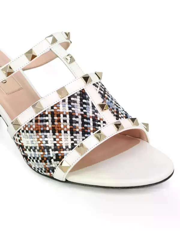 Valentino Garavani Rockstud Tweed Sandals