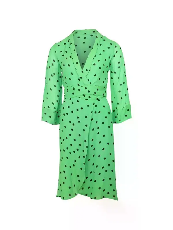 GANNI Polka Dot Wrap Dress
