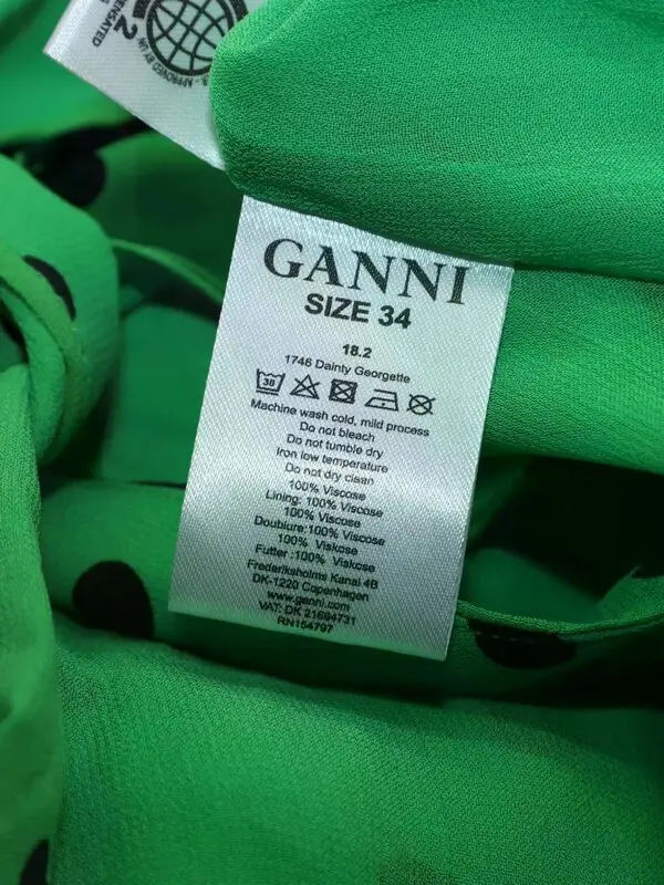 GANNI Polka Dot Wrap Dress