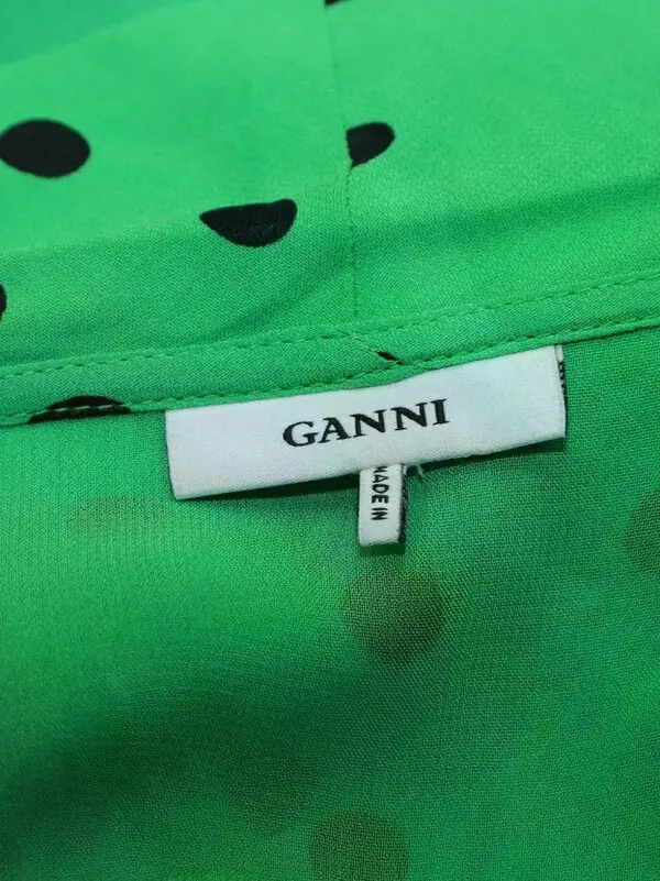 GANNI Polka Dot Wrap Dress