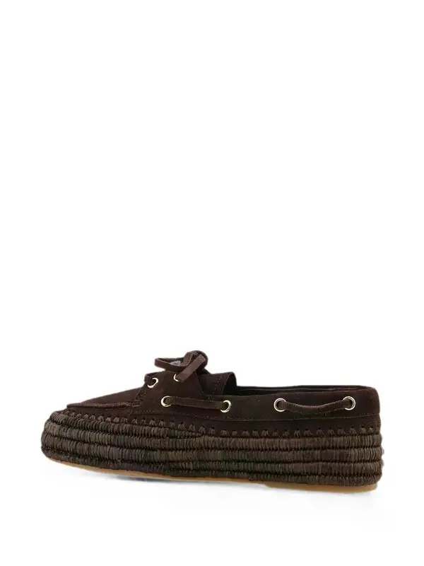 PALOMA BARCELO Penelope Suede Raffia Loafers