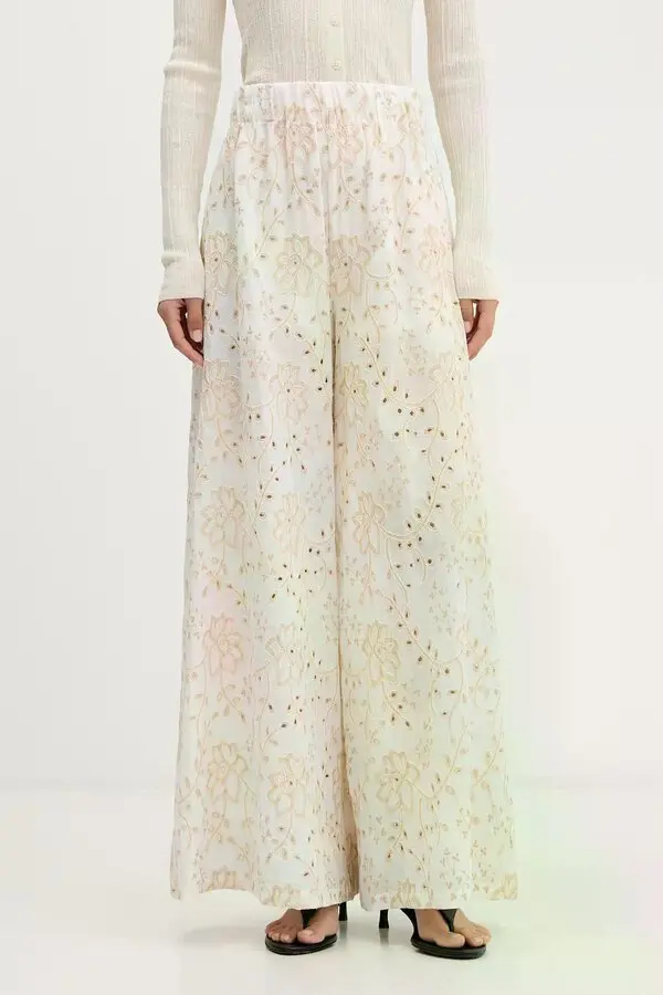 VICOLO Broderie-anglaise Palazzo Pants