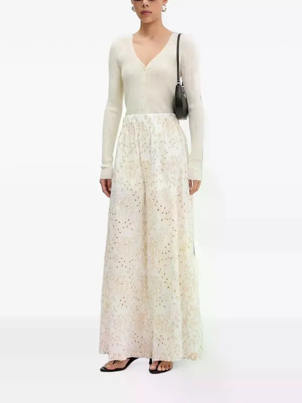 VICOLO Broderie-anglaise Palazzo Pants