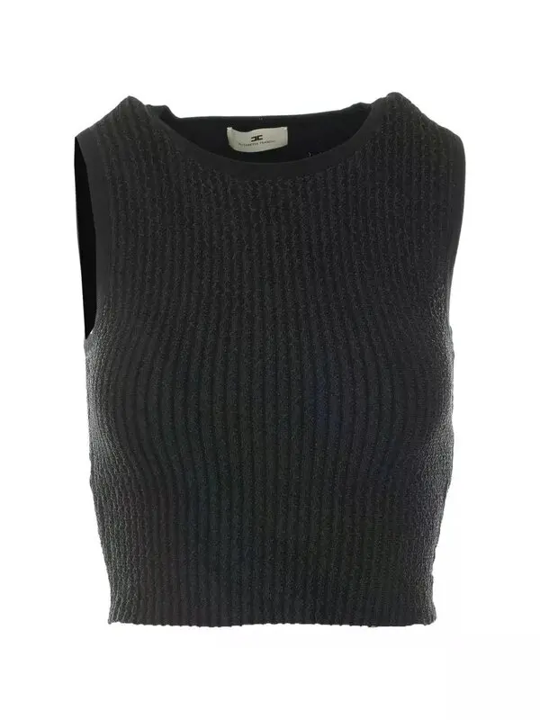 Elisabetta Franchi Logo-patch Sleeveless Top - Black