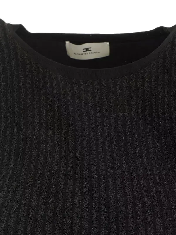Elisabetta Franchi Ribbed Logo Patch Cropped Top