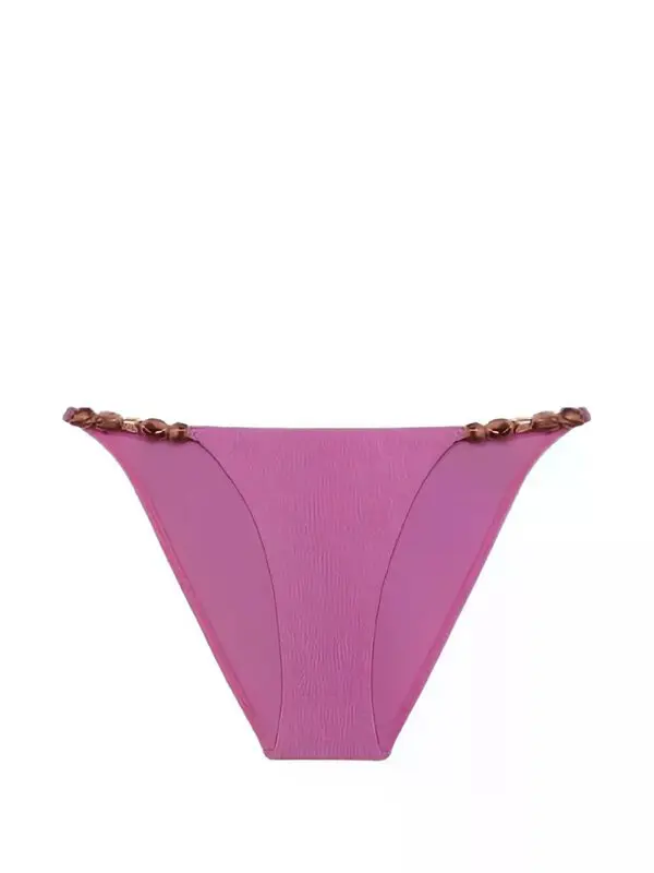 VIX PAULA HERMANNY Firenze Kiana Bead-embellished Bikini Bottoms - Purple