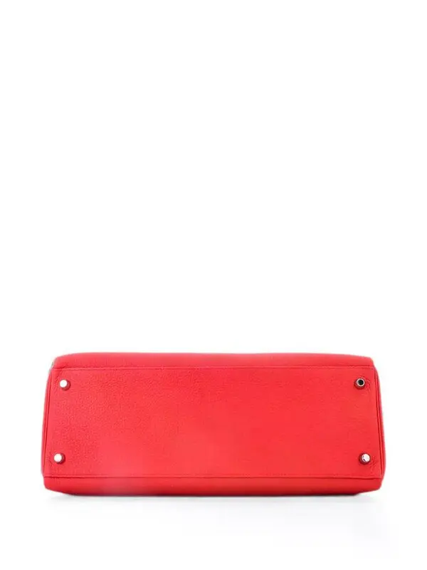 Hermès Kelly Handbag Togo With Palladium Hardware 35 Satchel - Red