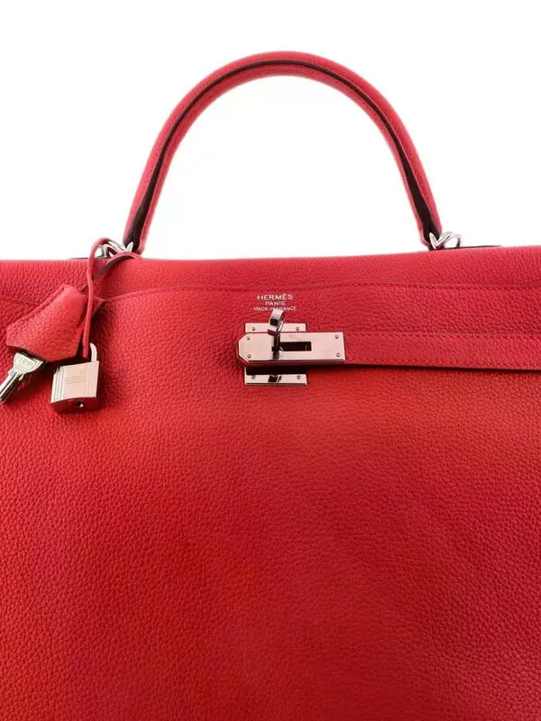 Hermès Kelly Handbag Togo With Palladium Hardware 35 Satchel - Red