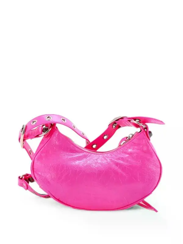 Balenciaga Le Cagole Giant Studs Shoulder Bag Leather Xs Hobo Bag - Pink