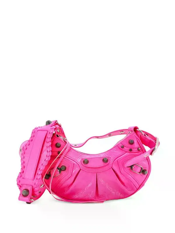 Balenciaga Le Cagole Shoulder Bag With Giant Studs - Pink