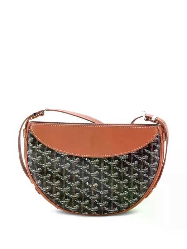 Goyard Hirondelle Coated Canvas And Leather Shoulder Bag - Brown