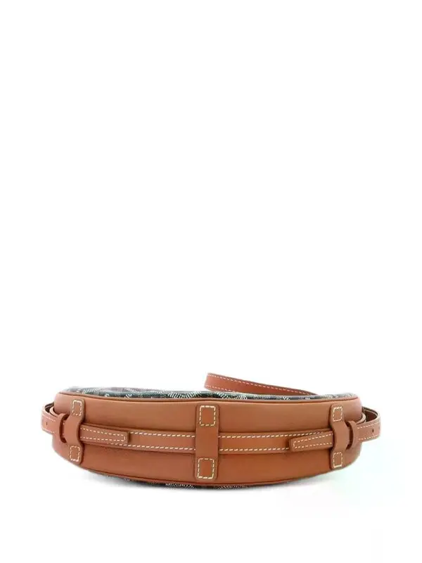 Goyard Hirondelle Coated Canvas And Leather Shoulder Bag - Brown