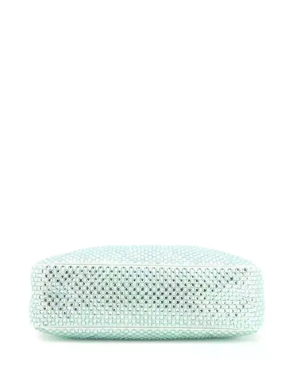 Prada Re-edition 2000 Crystal Embellished Satin Mini Hobo Bag - Green