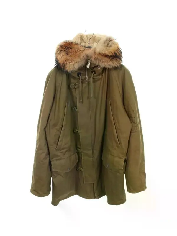 Saint Laurent 2010s Zip-up Hooded Coat