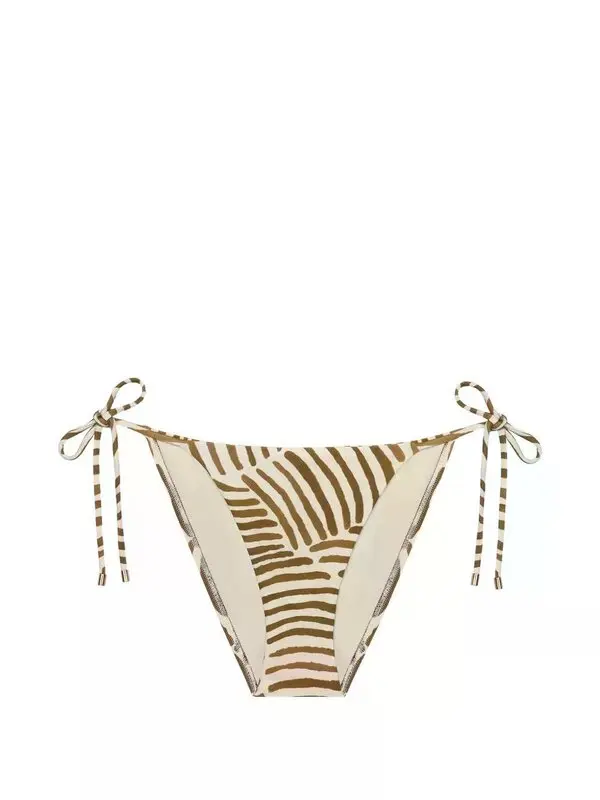 VIX PAULA HERMANNY Abstract-print Tie-side Bikini Bottoms - Neutrals