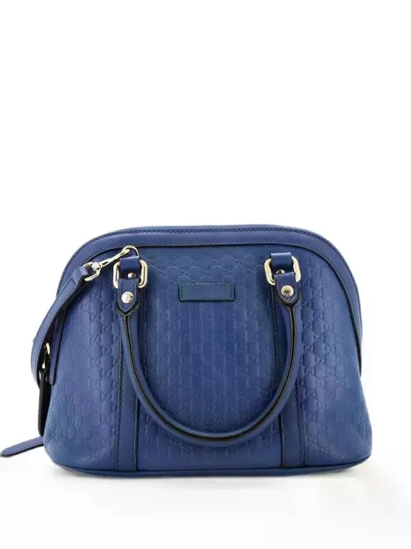 Gucci Convertible Dome Microguccissima Leather Mini Satchel - Blue