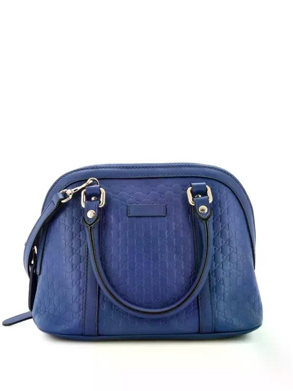 Gucci Convertible Dome Microssima Leather Mini Satchel - Blue