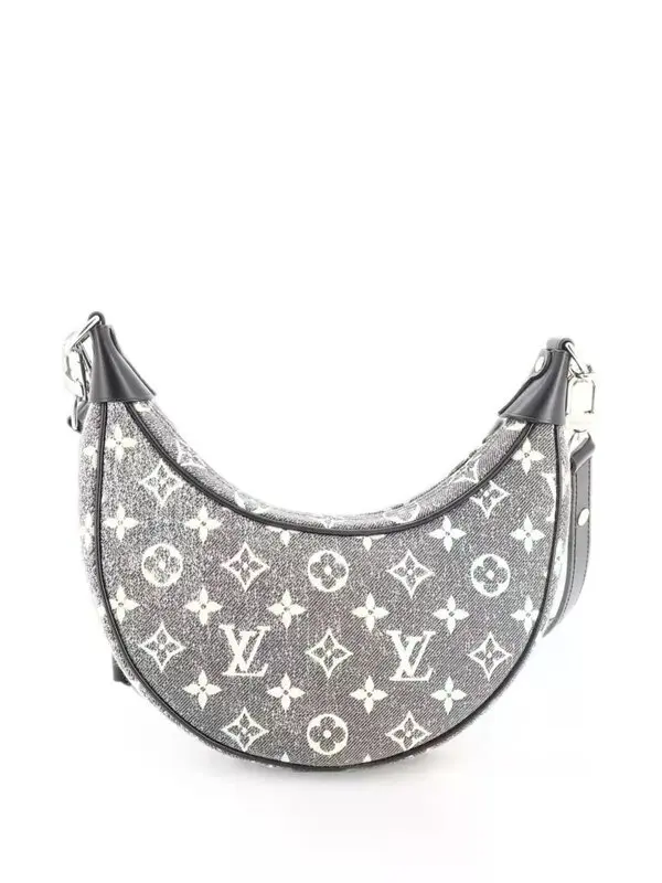 LOUIS VUITTON Monogram Jacquard Denim Loop Hobo Bag - Black