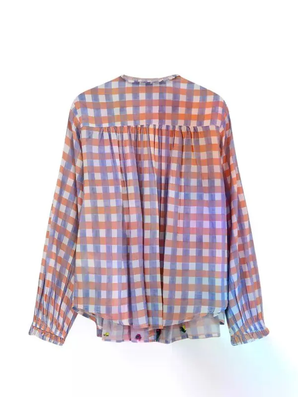PHILIPPA 1970 Adriana Embroidered Gingham Blouse