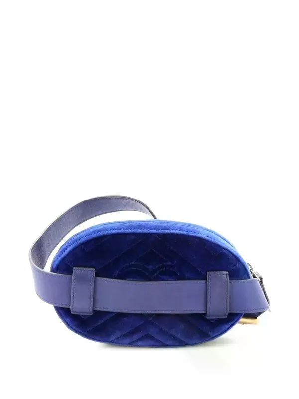 Gucci Gg Marmont Matelassé Velvet Belt Bag