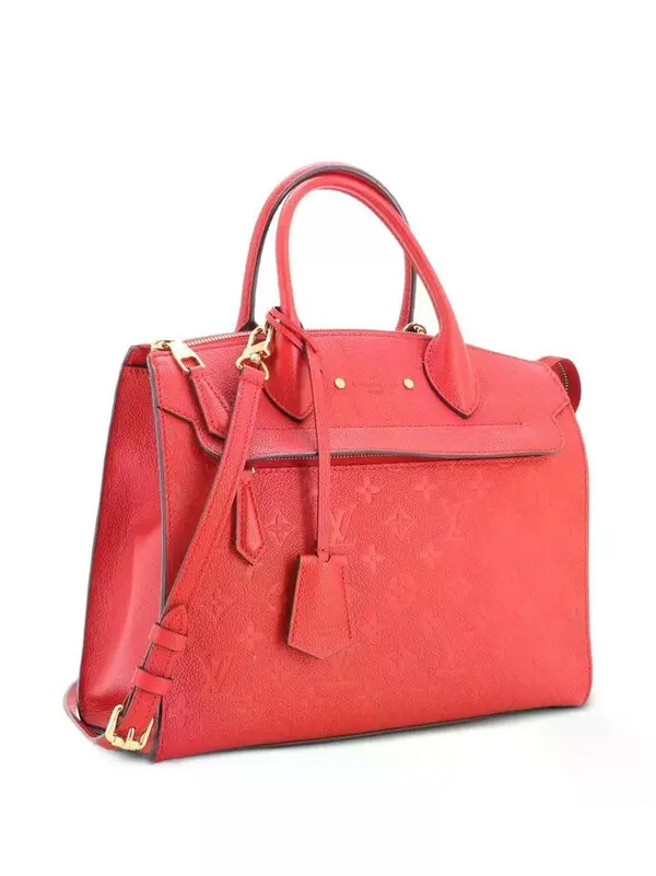 LOUIS VUITTON Pont Neuf Handbag Monogram Empreinte Leather Mm Satchel - Red