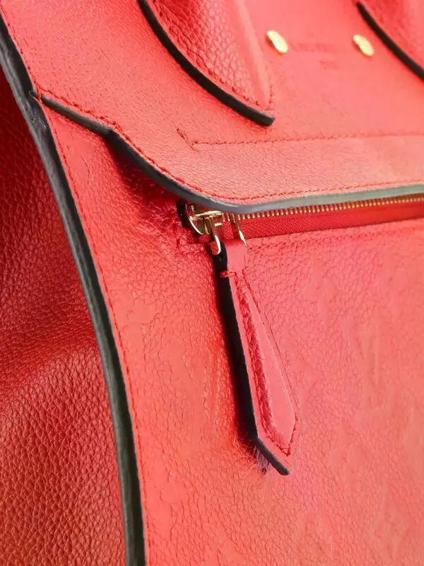 LOUIS VUITTON Pont Neuf Handbag Monogram Empreinte Leather Mm Satchel - Red