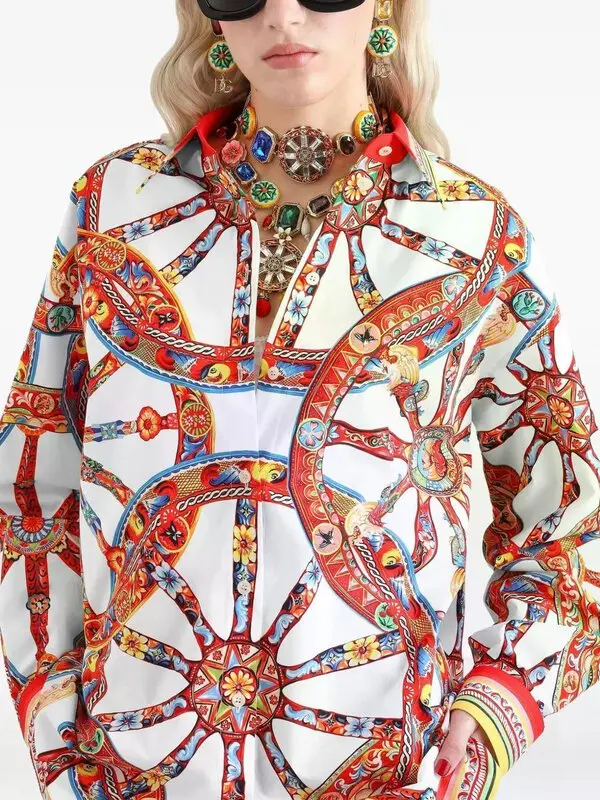 Dolce & Gabbana Carretto-print Poplin Shirt
