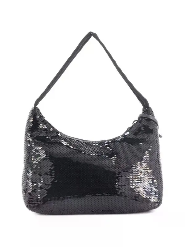 Prada Re-edition 2000 Sequined Mini Hobo Bag - Black