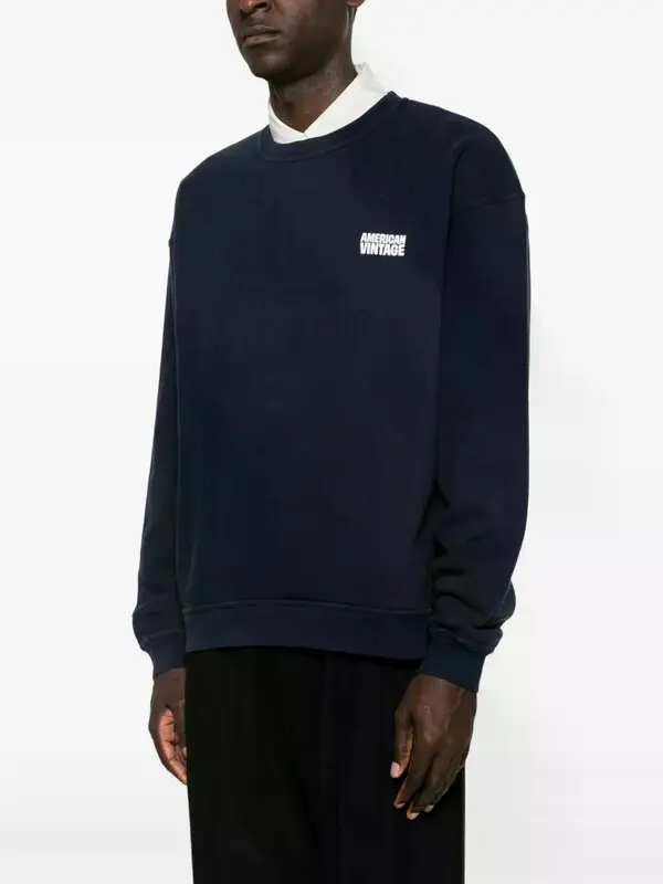 American Vintage Logo Print Crewneck Sweatshirt